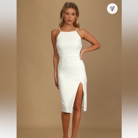 Lulus | Dresses | Lulus White Backless Bodycon Midi Dress | Poshmark